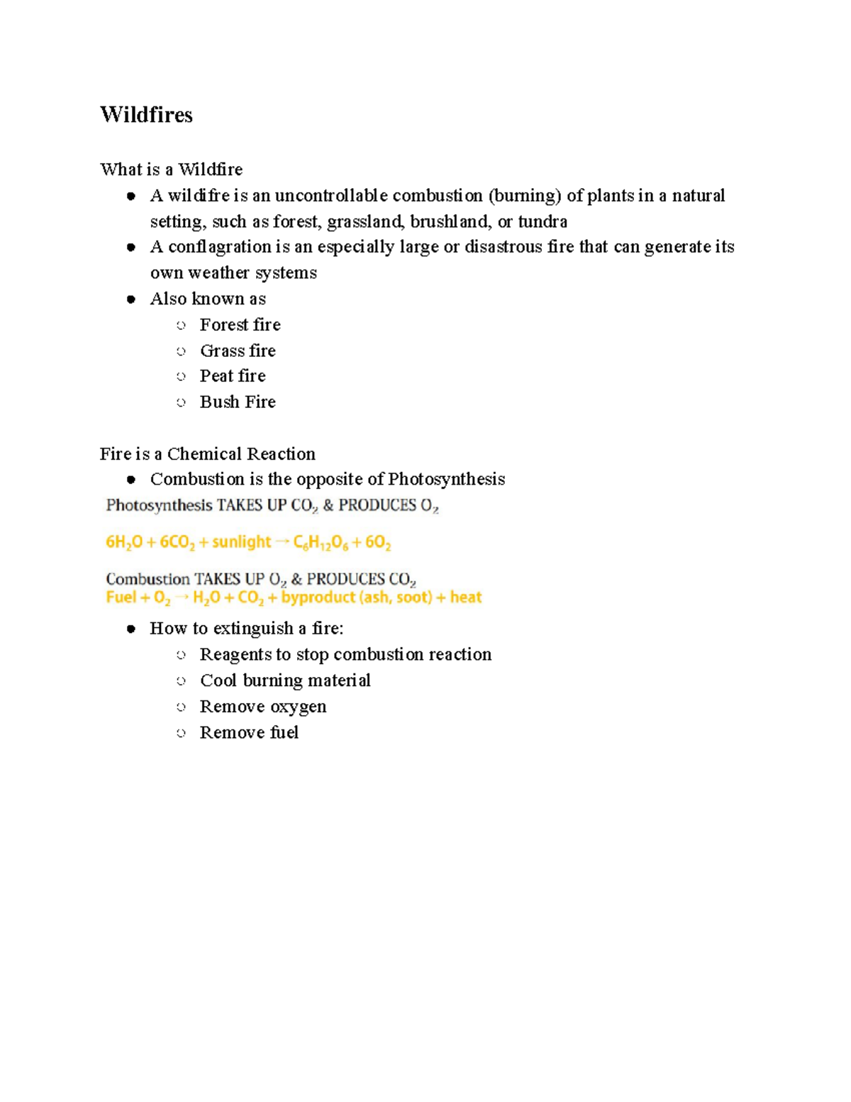 Earth 20 - Wildfires - Wildfire notes. The lecturer is Dani Cox ...