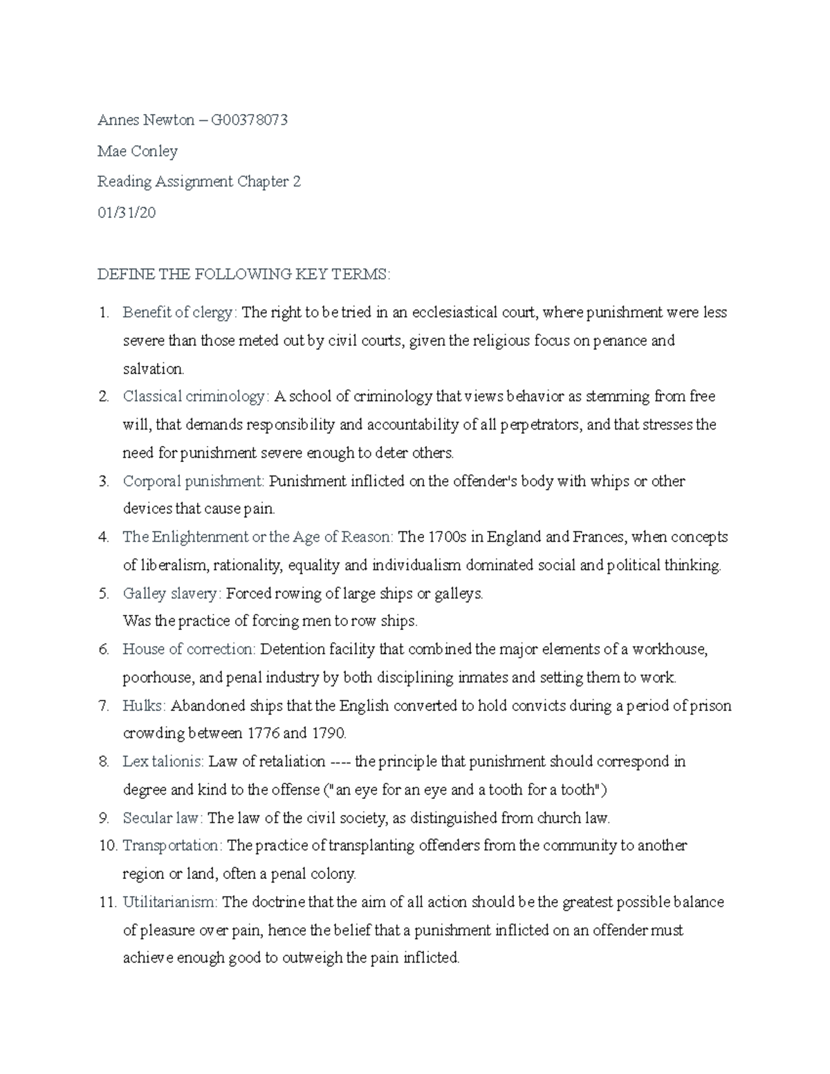 Correctional systems and government reading assignment chapter 2 ...