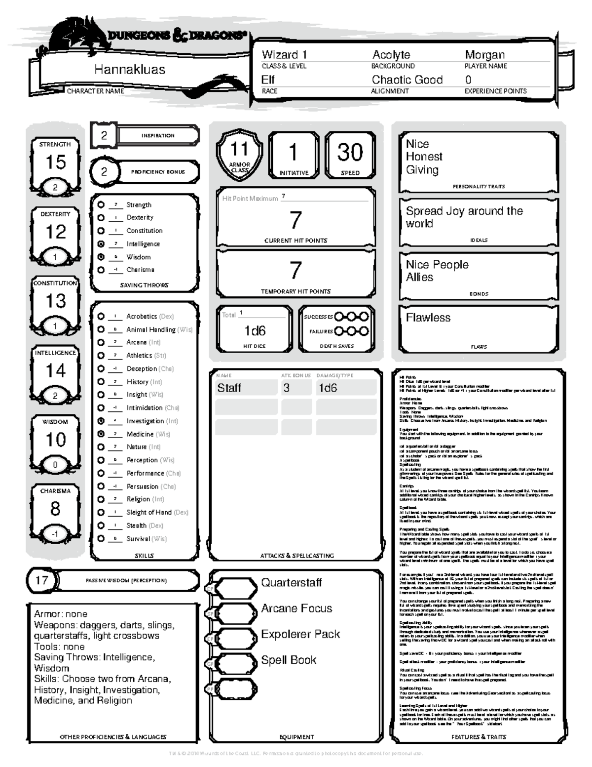 Morgz Character sheet - Mom makes me mash 22 mmm per day - RACE CLASS ...
