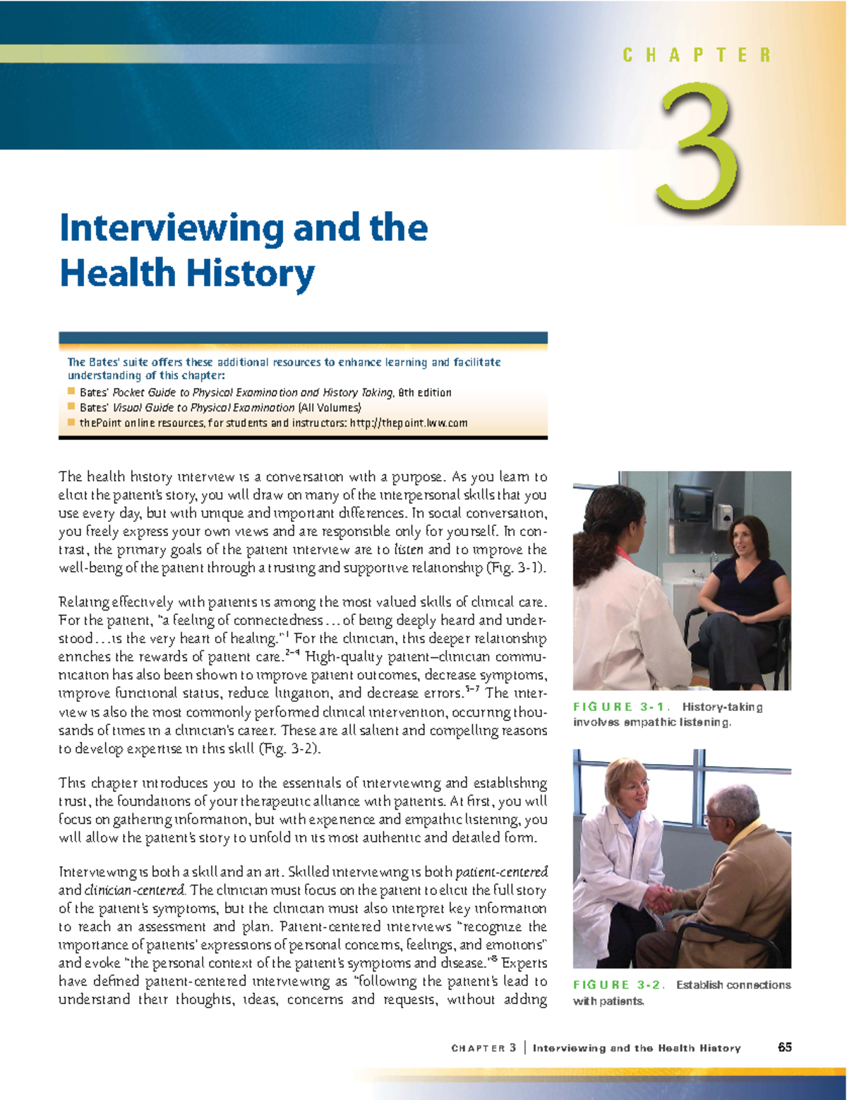 patient assessment - C H A P T E R 3 | Interviewing and the Health ...