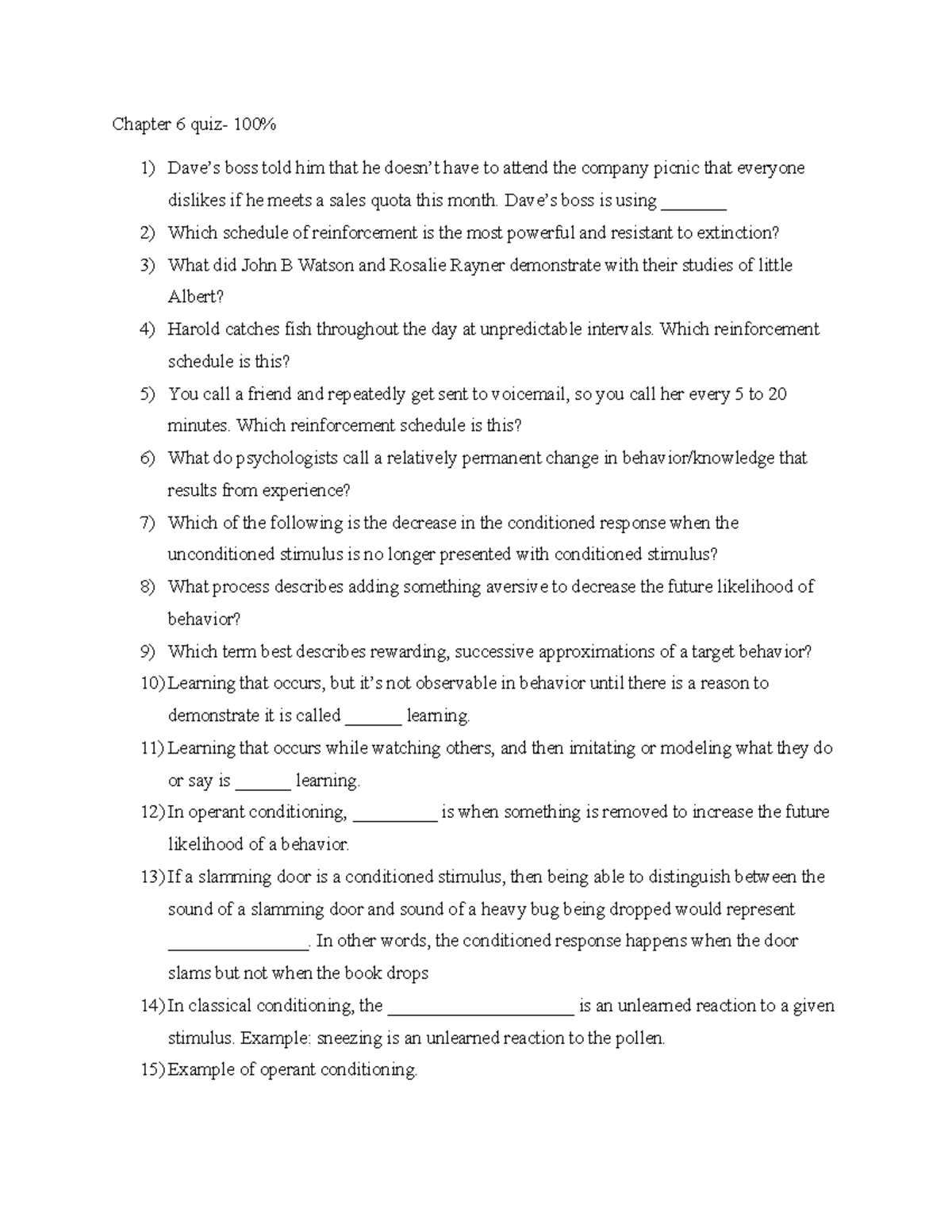 Chapter 6 quiz - Chapter 6 quiz- 100% Dave’s boss told him that he ...