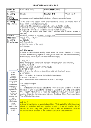 Lesson PLAN IN English 7-Academic Writing - LESSON PLAN IN ENGLISH 7 ...