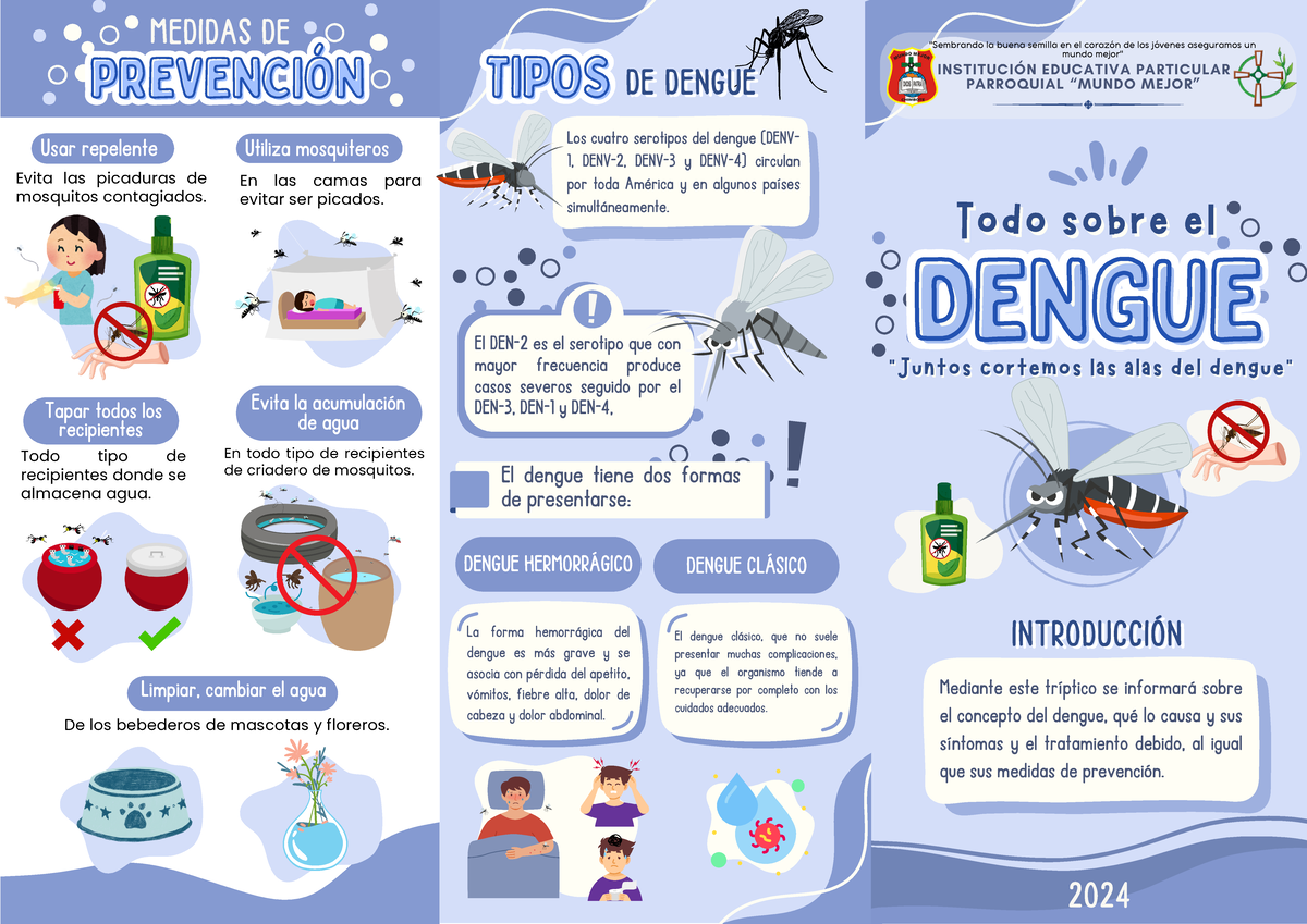 Tríptico Dengue - DENGUEDENGUEDENGUEDENGUE Evita la acumulación de agua ...