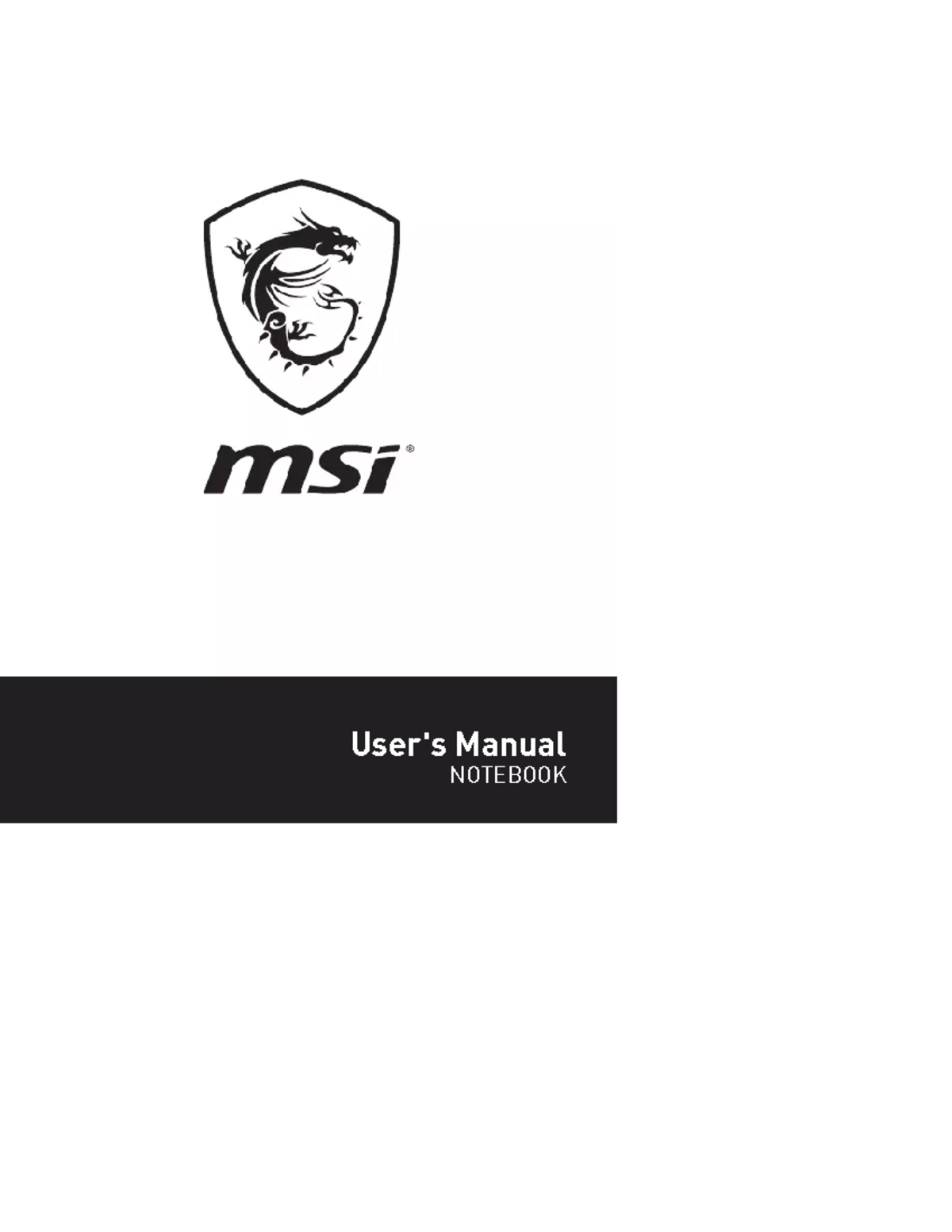 MSI GV62 8RD user manual (English - 62 pages) - CIS 161 - ® msi User's ...