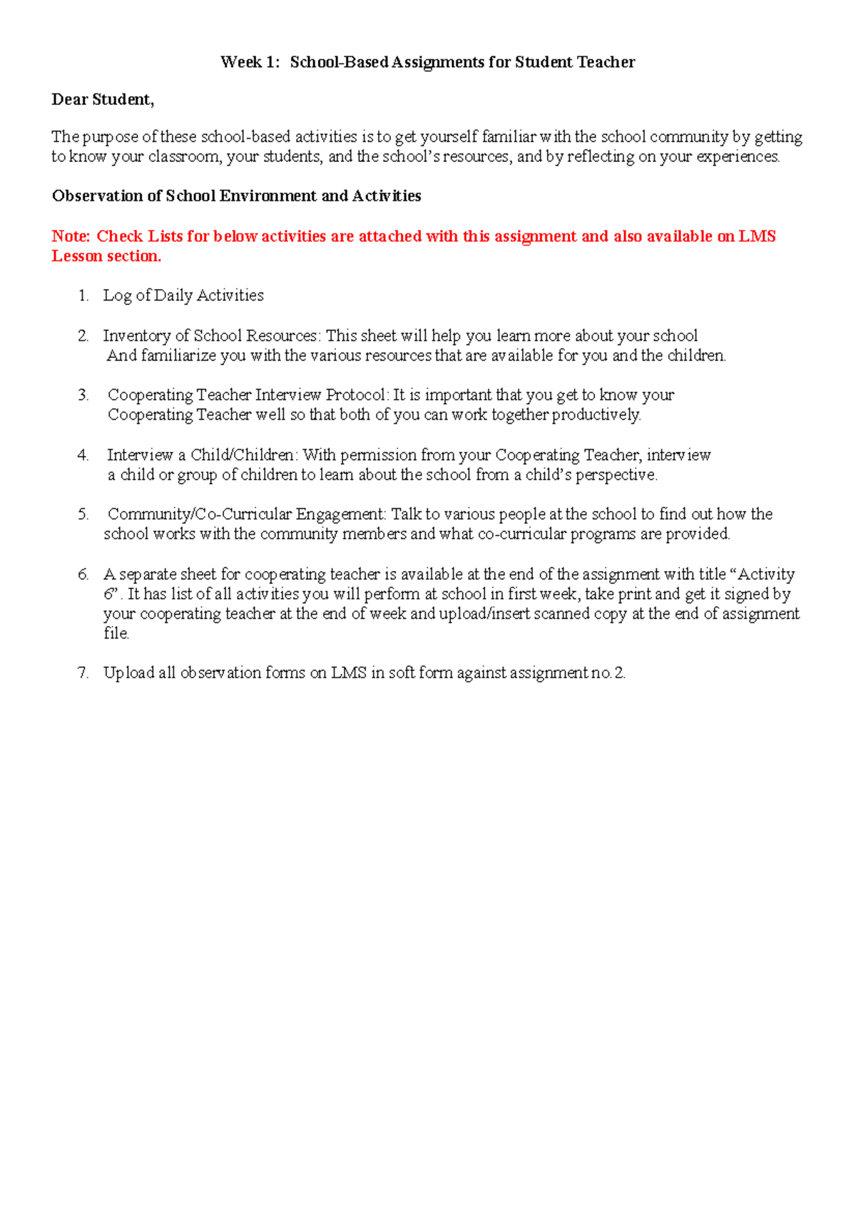 Fall 2023 TPTG620 2 - abcs - Week 1: School-Based Assignments for ...