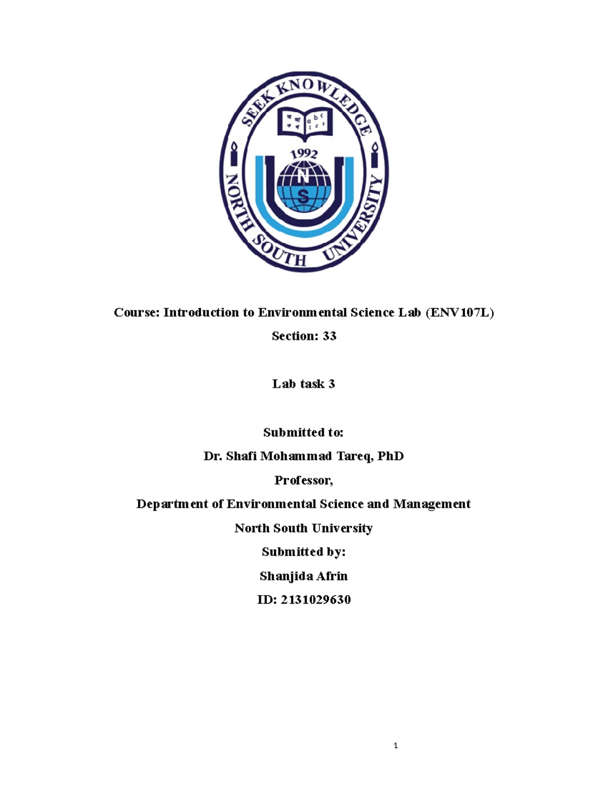 Env107-lab final work 3 - Course: Introduction to Environmental Science ...