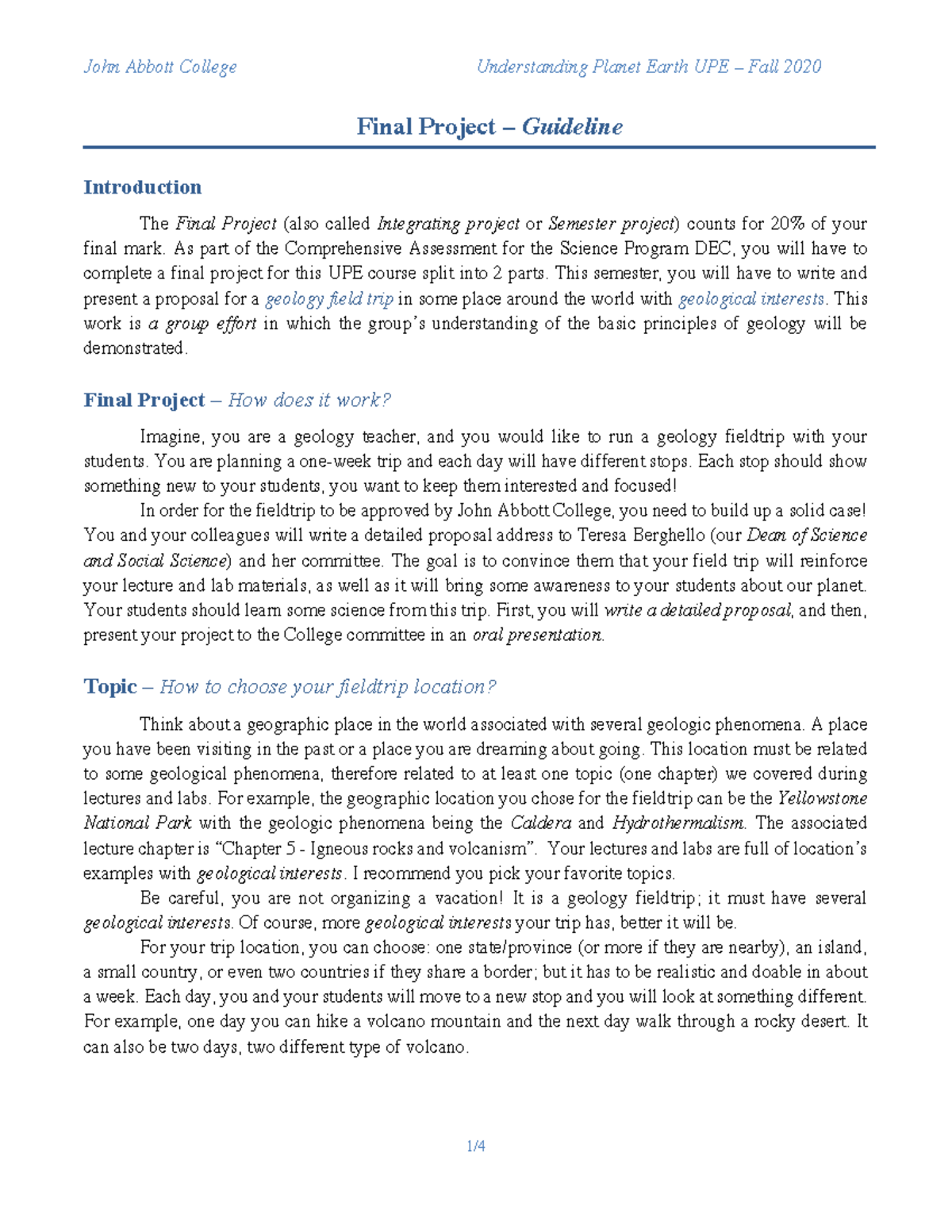 UPE Final project guide line - 205-DDM-05 - John Abbott - Studocu