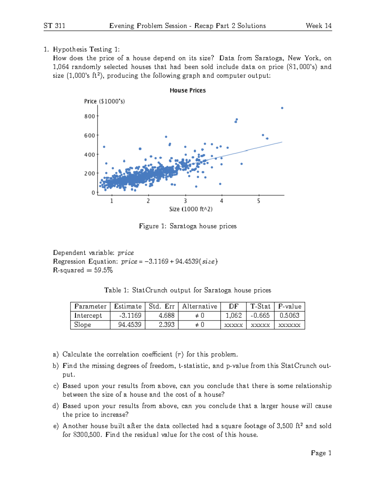 Week 14 Solutions - Lecture notes 14 - Hypothesis Testing 1: How does ...