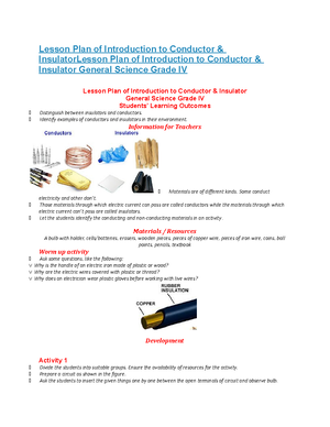 Lesson Plan of Effects of Heat on Solids - Information for Teachers ...