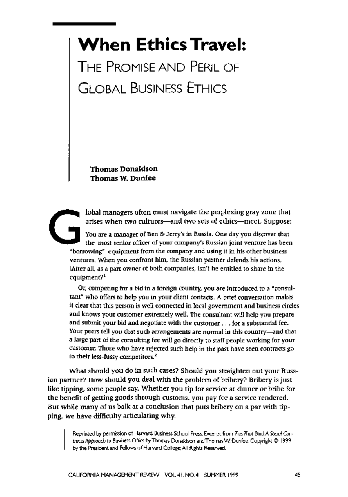 When Ethics Travel (Tutorial 2) - When Ethics Travel: THE PROMISE AND ...