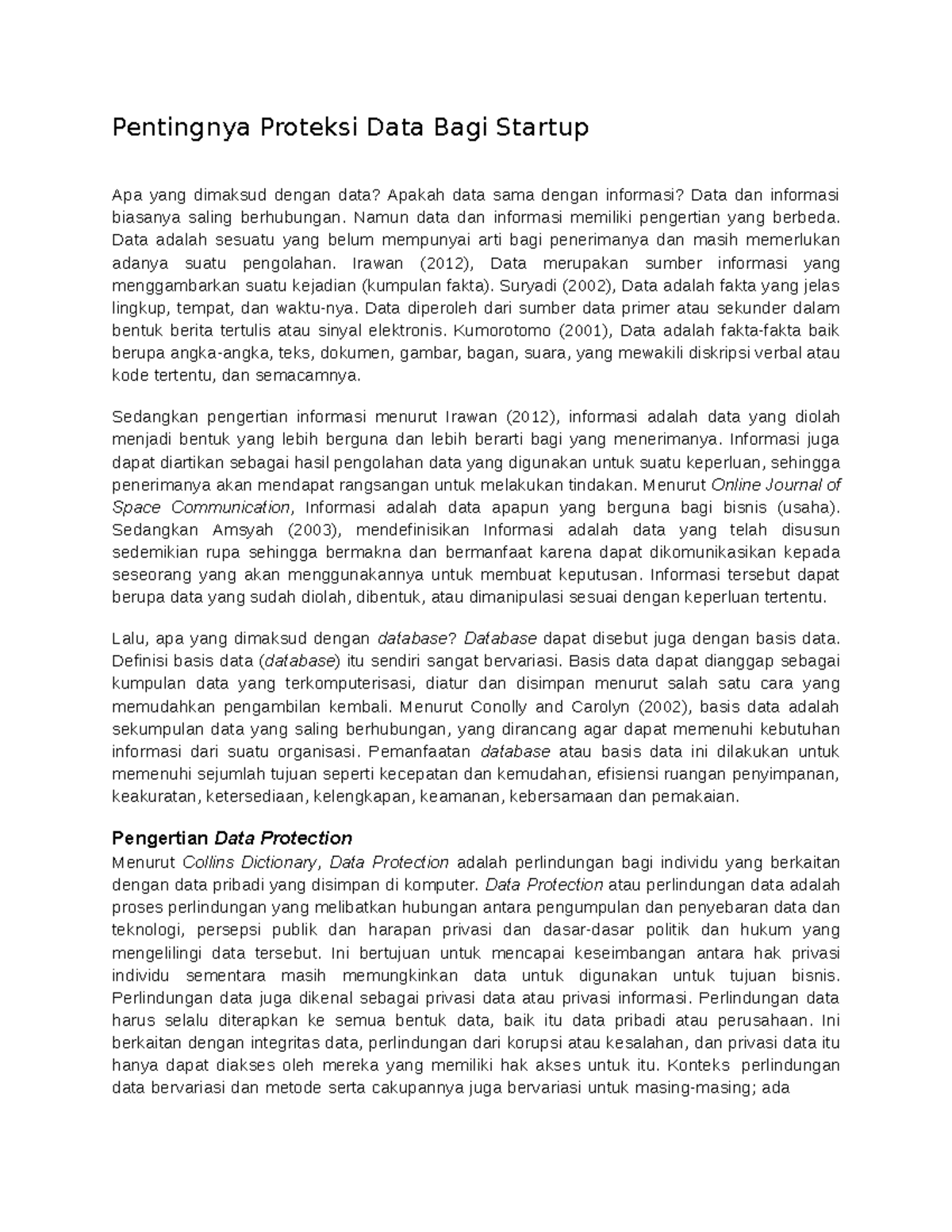 Pentingnya Proteksi Data Bagi Startup - Namun data dan informasi ...