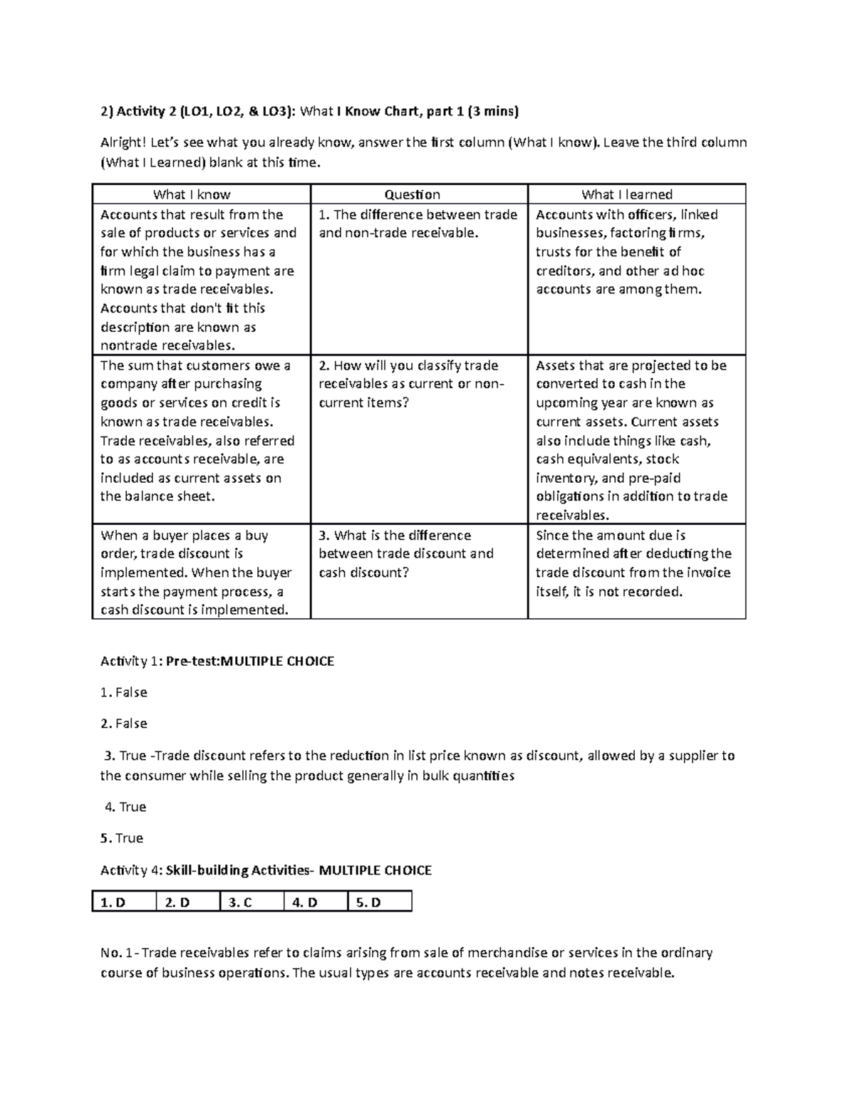 ACC-106-SAS - Accounting - 2 ) Activity 2 (LO1, LO2, & LO3): What I ...