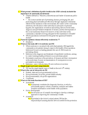 Mental Health - Introduction to PH Notes - Intro to Public Health The ...