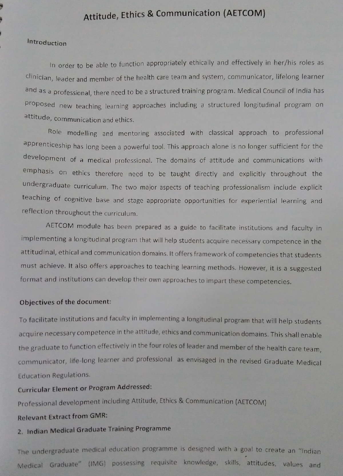 Attitude, Ethics &Communication ( Aetcom) - Medical Informatics - Studocu