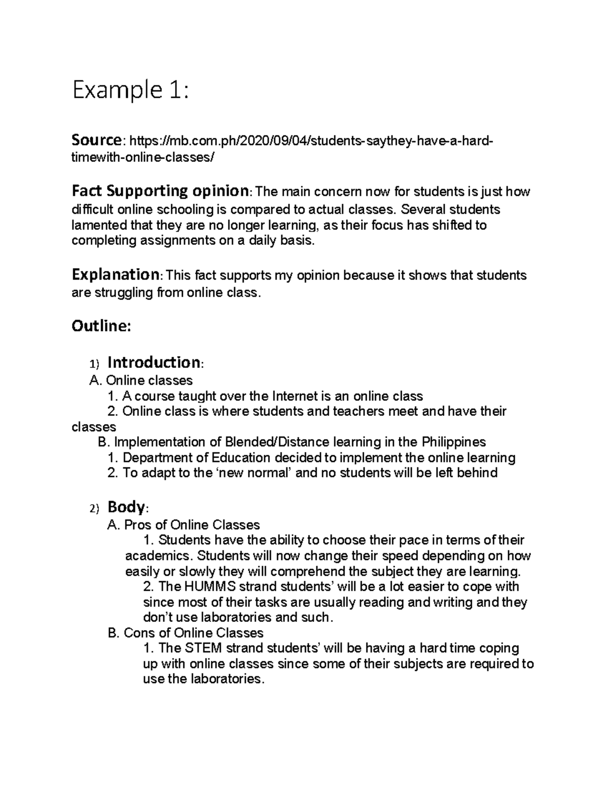 Sarah English Performance task 4 - Example 1 : Source: - Studocu