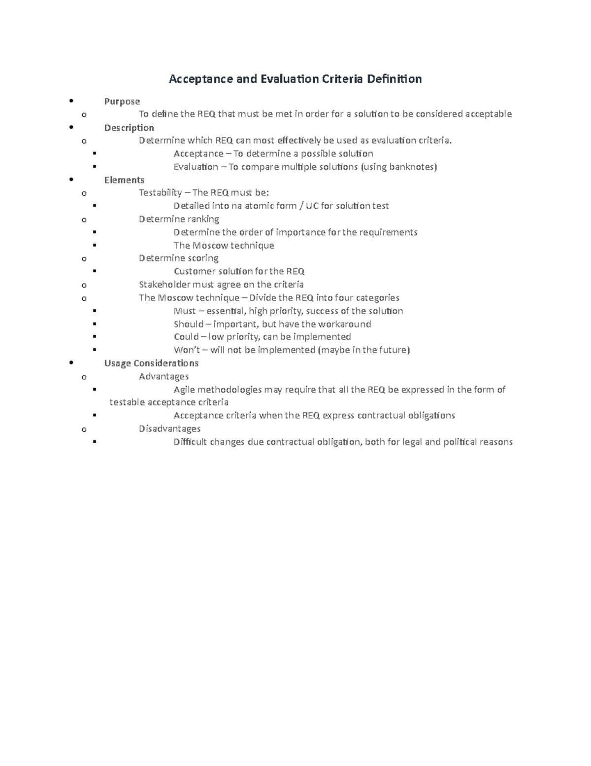 Techniques used in Solution Validation - Acceptance and Evaluation ...