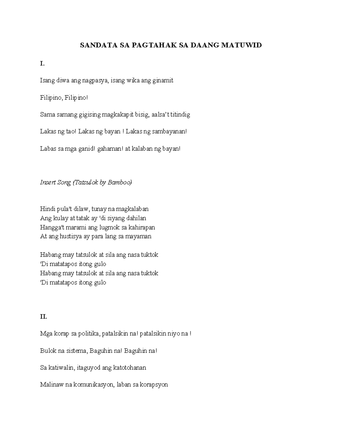 Sandata SA Pagtahak SA Daang Matuwid - SANDATA SA PAGTAHAK SA DAANG ...