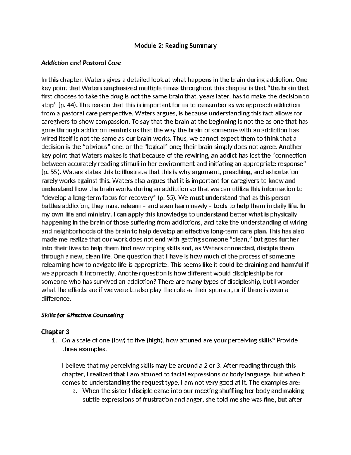 Module 2 Reading Summary - Module 2: Reading Summary Addiction and ...