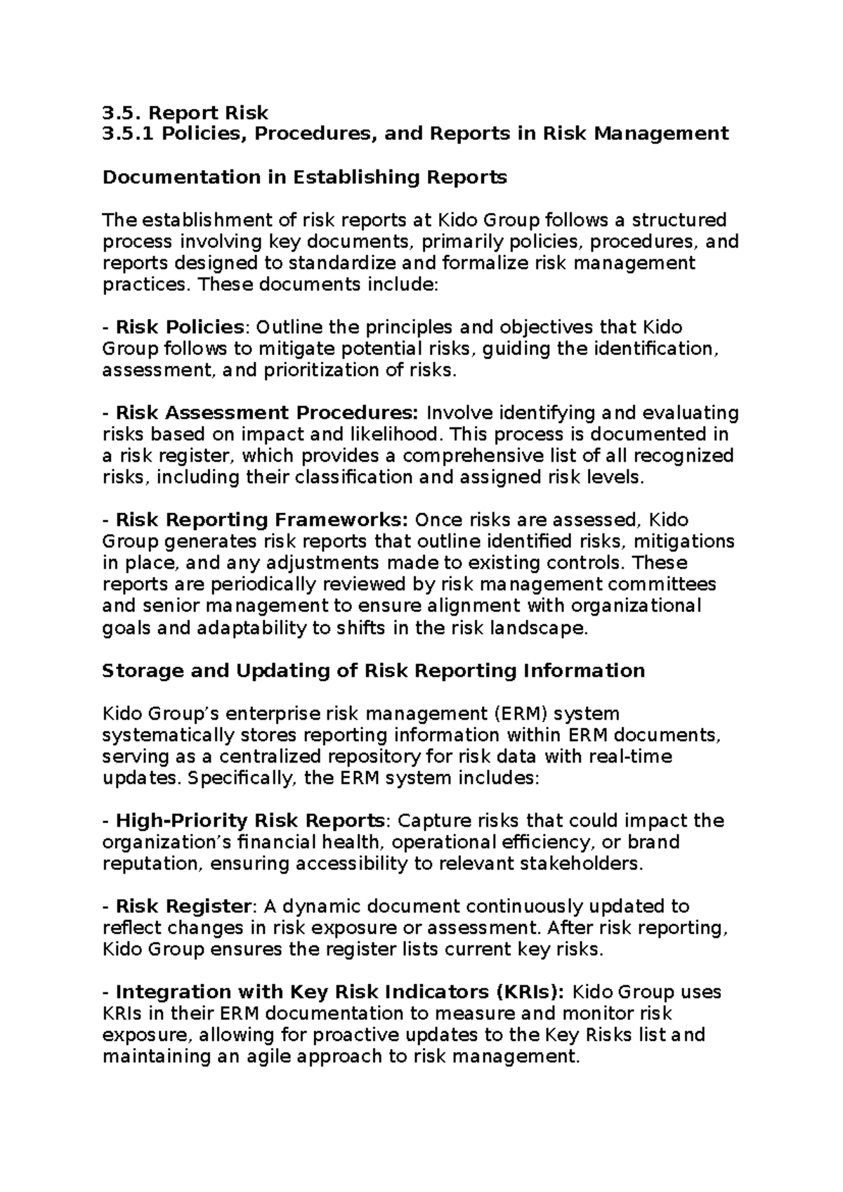 Qtrr rút gọn - Dijd - Report Risk 3.5 Policies, Procedures, and Reports ...