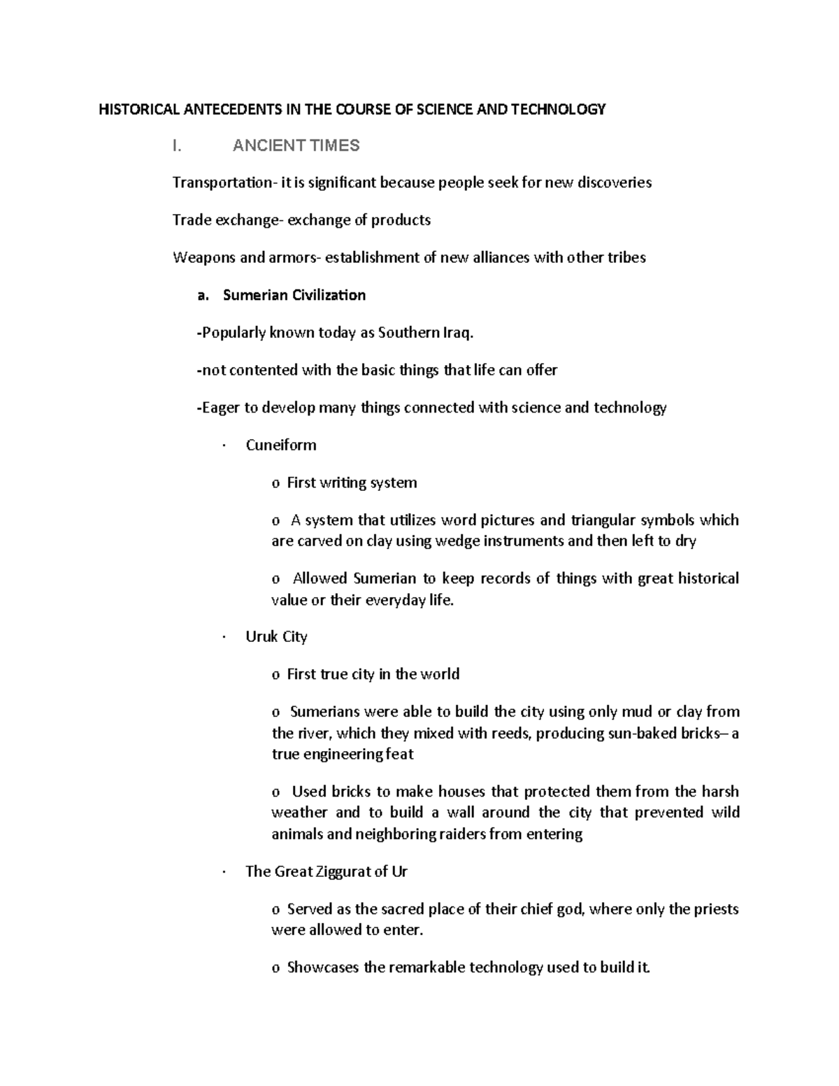 Pdfcoffee.Science and technology notes.pdf - HISTORICAL ANTECEDENTS IN ...