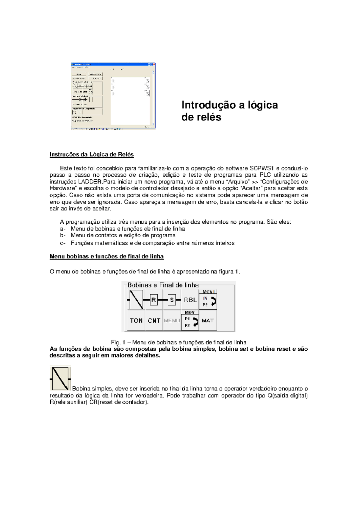 Introducao logica reles - Introdução a lógica de relés Instruções da ...