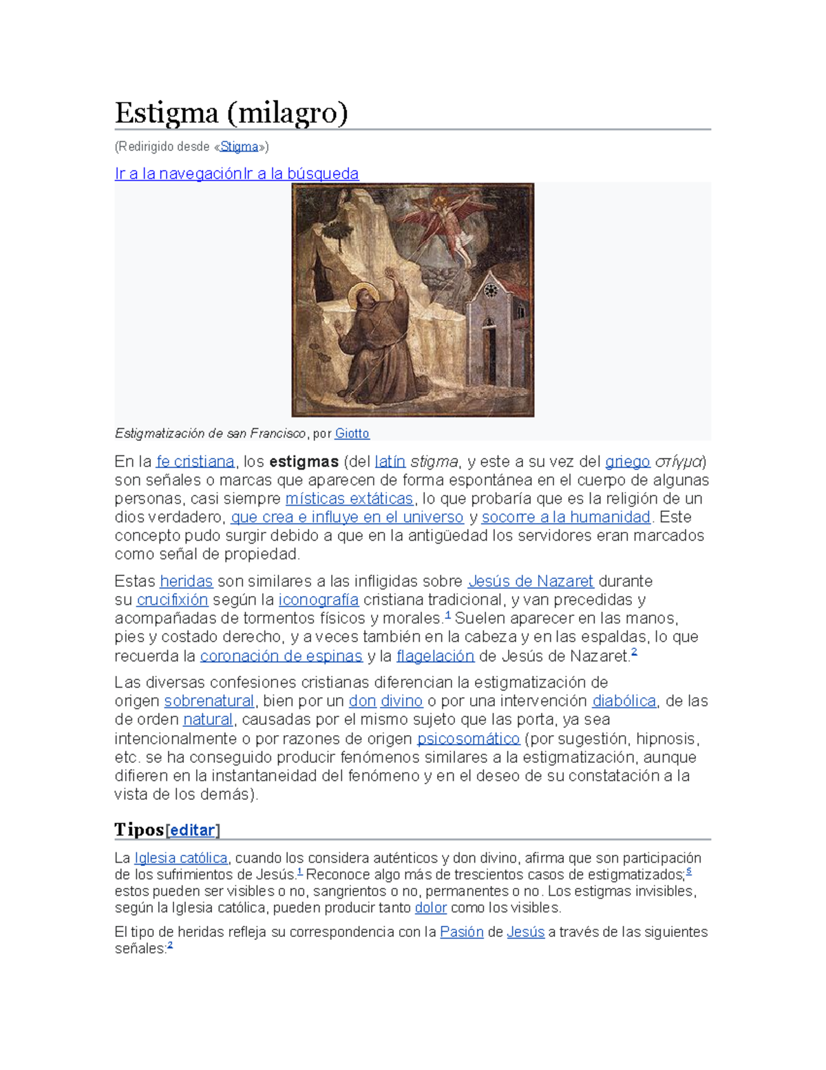 HISTORIA DEL ESTIGMA, CÓMO SURGE - Estigma (milagro) (Redirigido desde ...