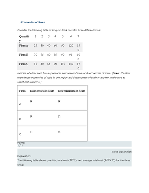 [Solved] 1 Economies of Scale Consider the following table of longrun ...