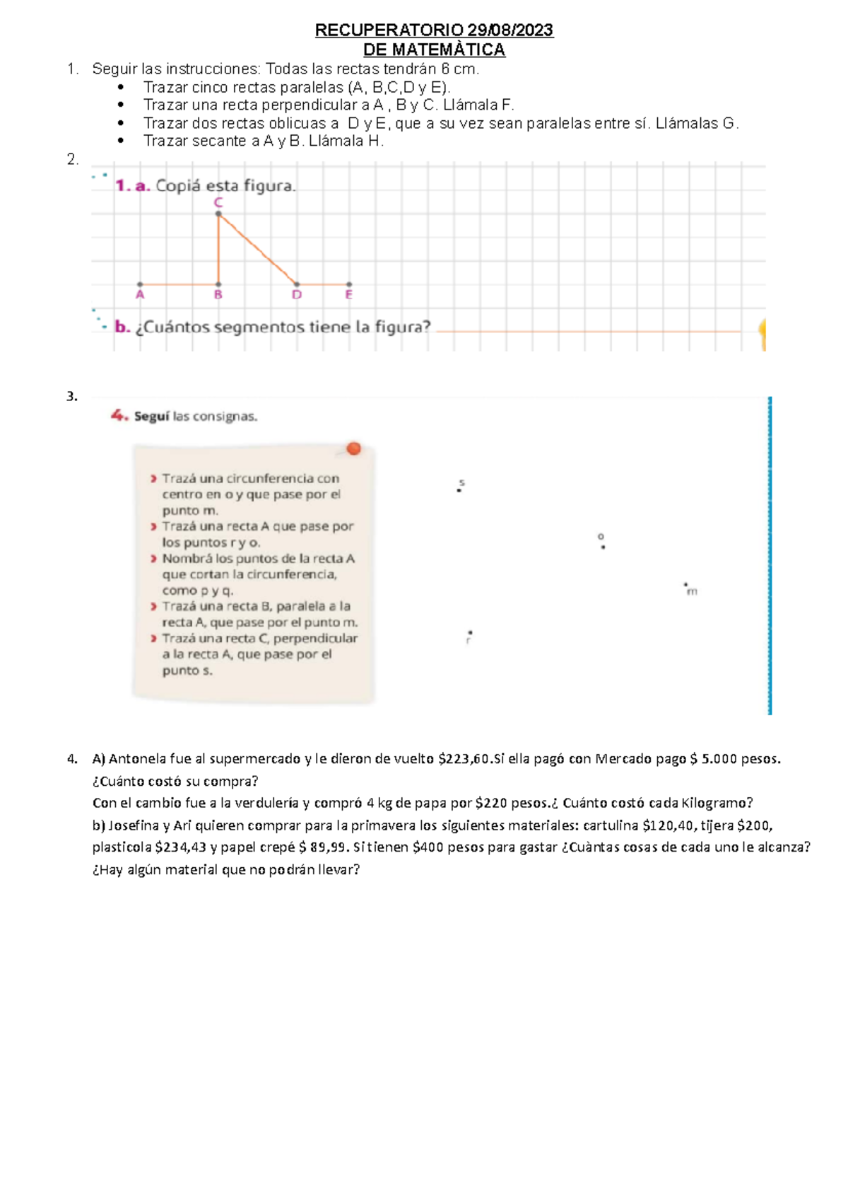 Rectas paralelas, perpendiculares, oblicuas y ángulos - RECUPERATORIO 29/08/ DE MATEMÀTICA ...
