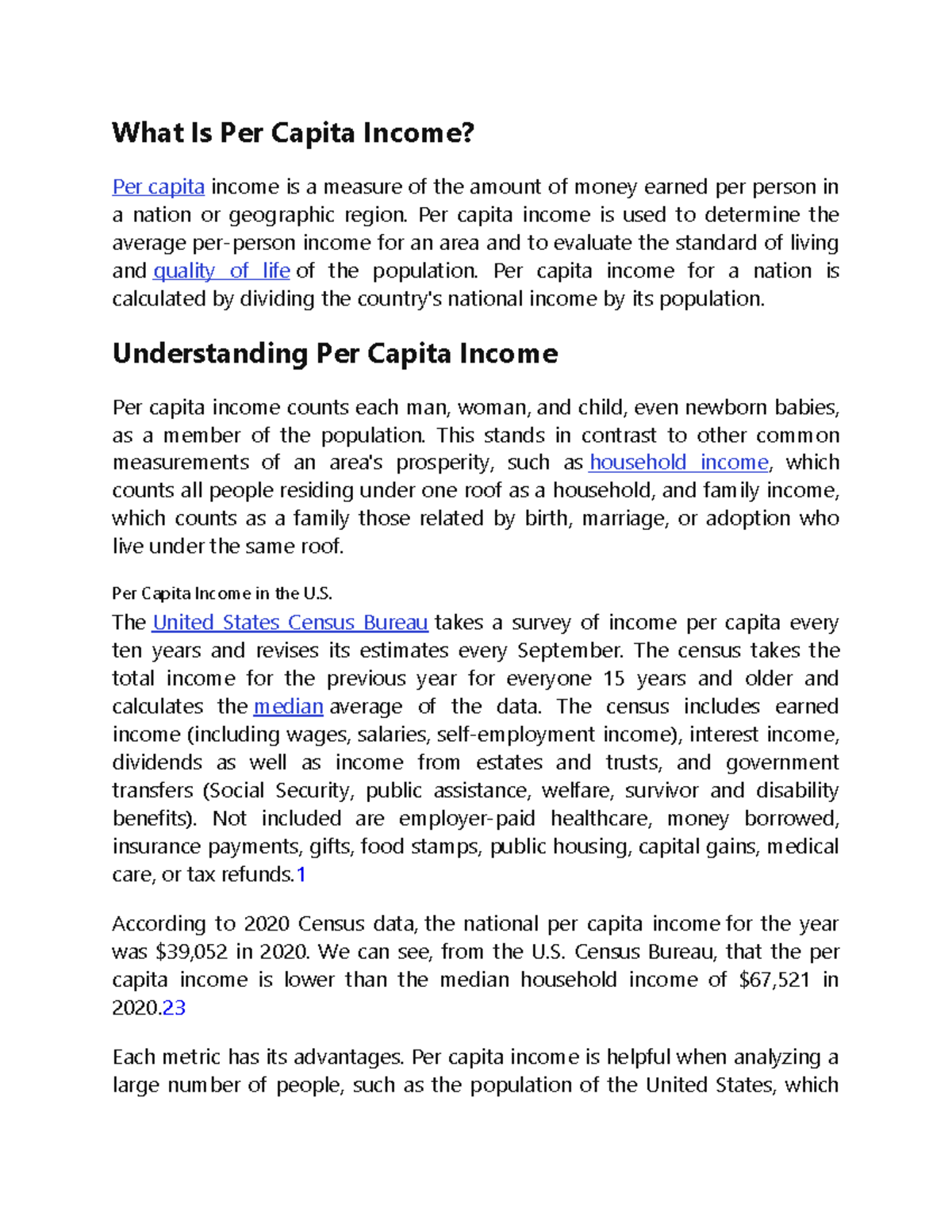Percapita Income - Indian Economy - What Is Per Capita Income? Per ...