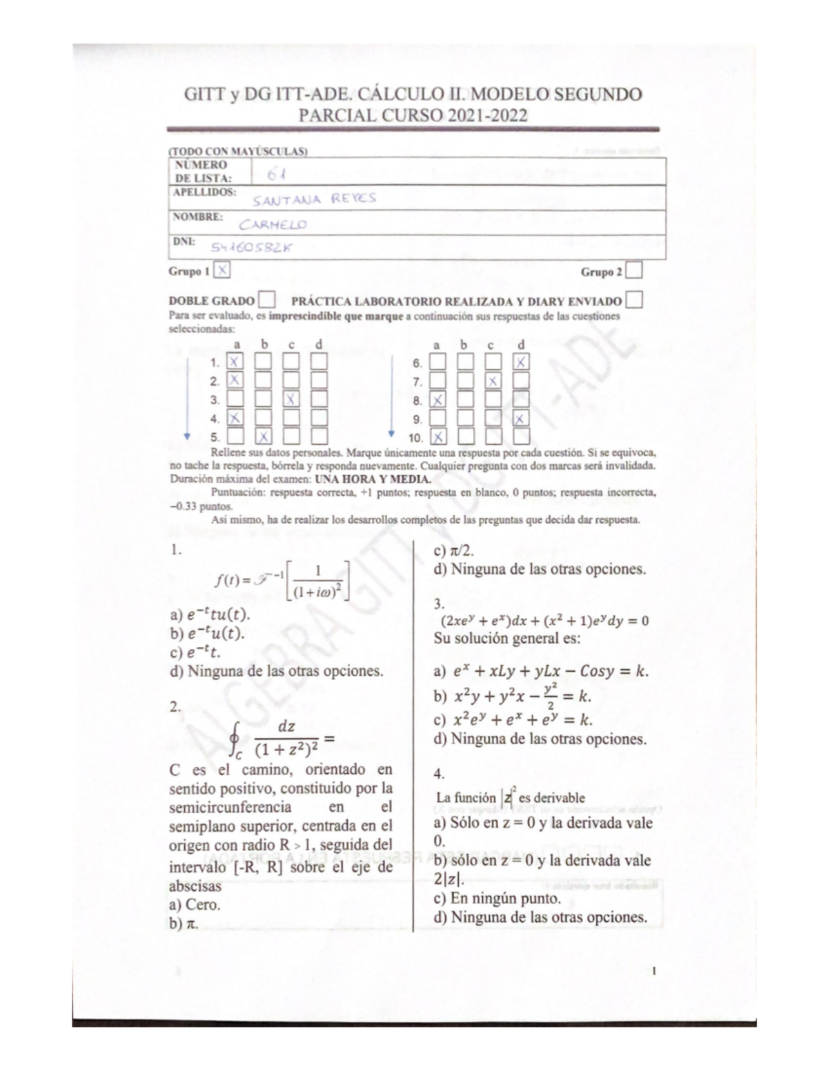 61Santana - Ejemplo de examen que pide siempre para practicar el examen ...