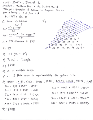 Mathematics in the Modern World (Activity 5) - Studocu