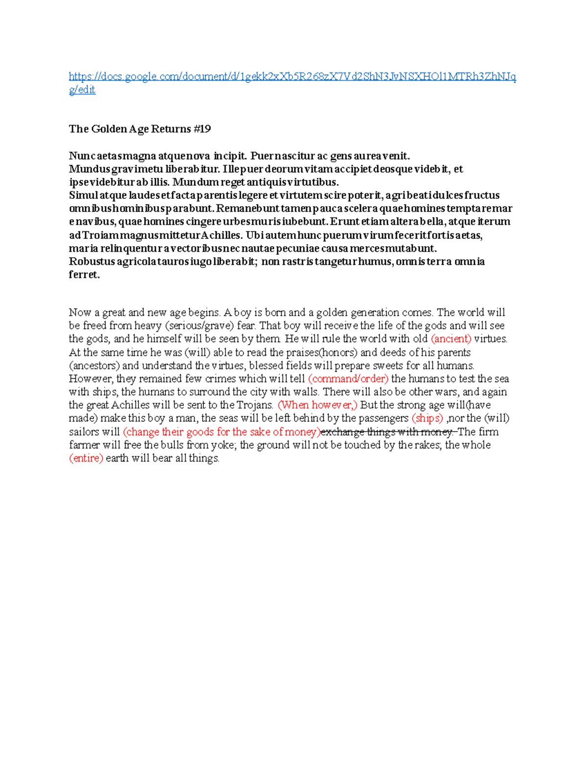 Passage 19 - Latin translation - docs.google/document/d ...