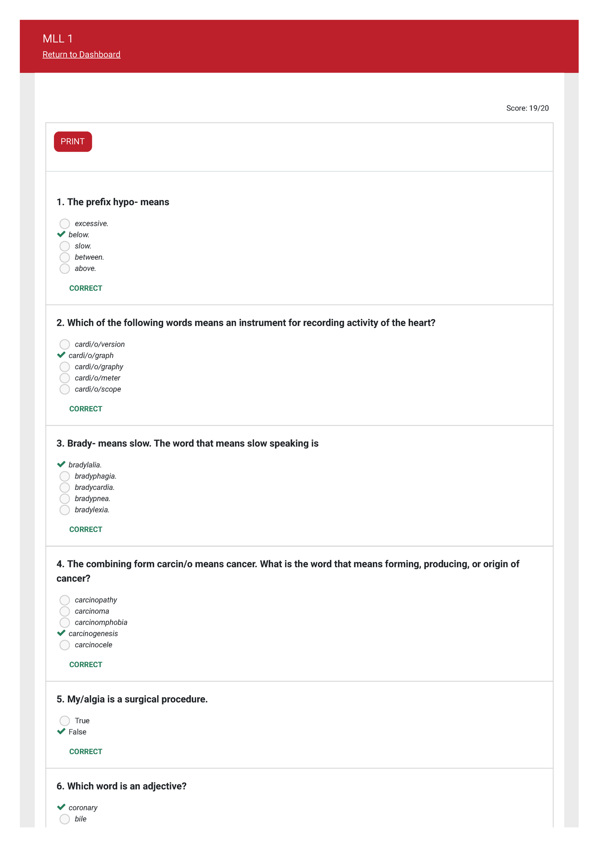 MLL 1 - Practice question and answers from medical language lab - Score ...
