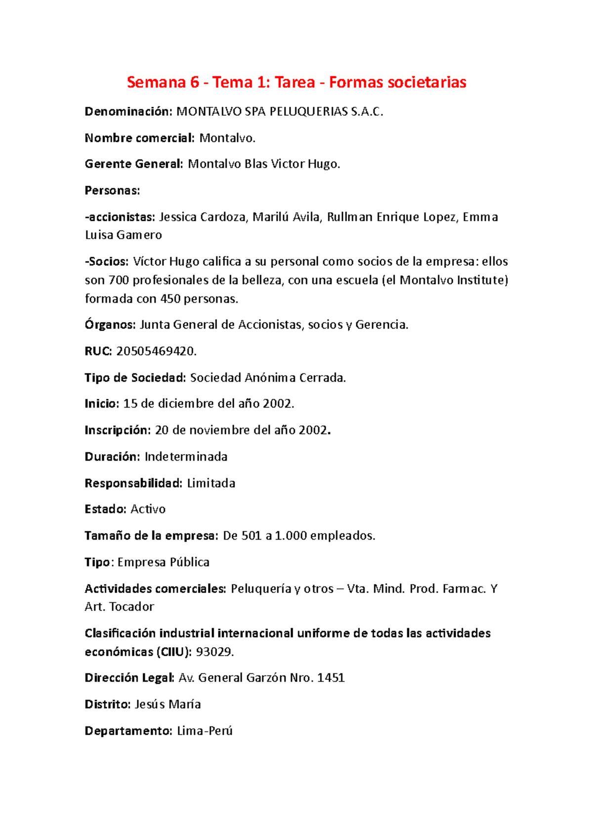 Tarea - Formas societarias - Semana 6 - Tema 1: Tarea - Formas ...