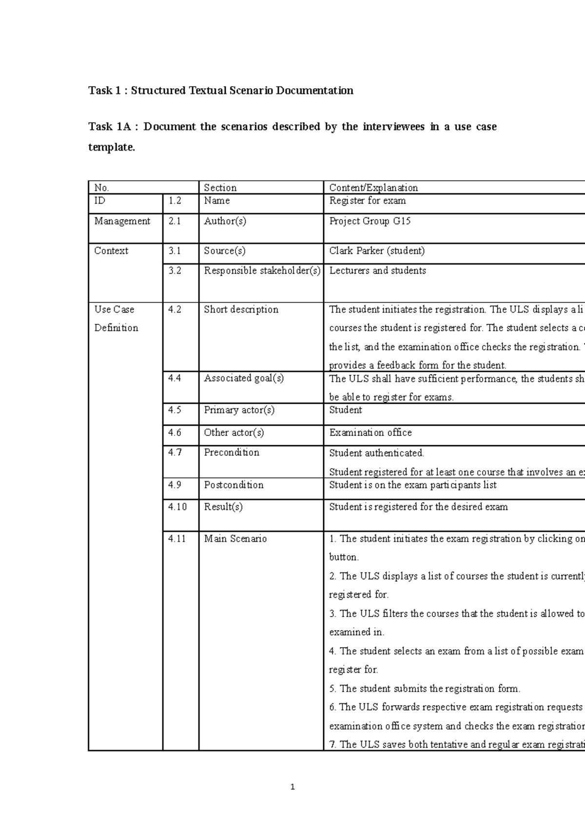 E-04 - Scenario Modeling - Student Handout (Task 1) - 1 Task 1 ...