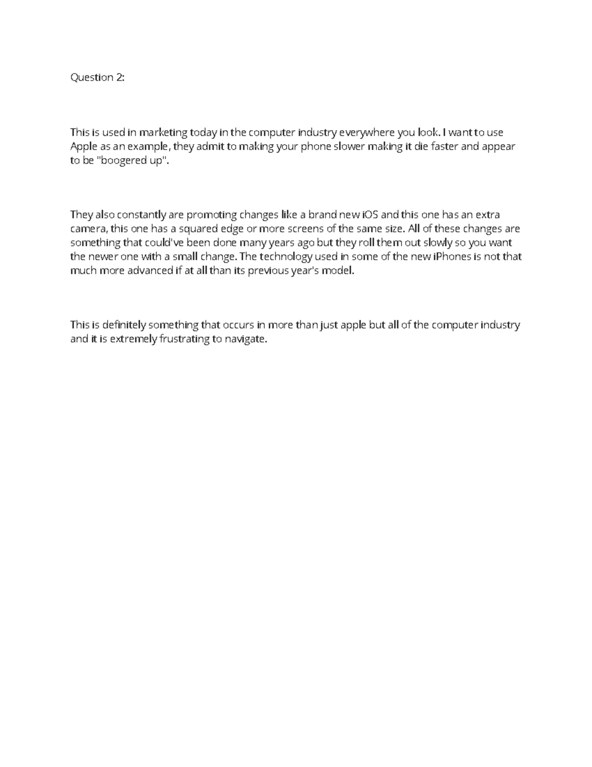 Doc2 - in class assignment and discussion - Question 2: This is used in ...