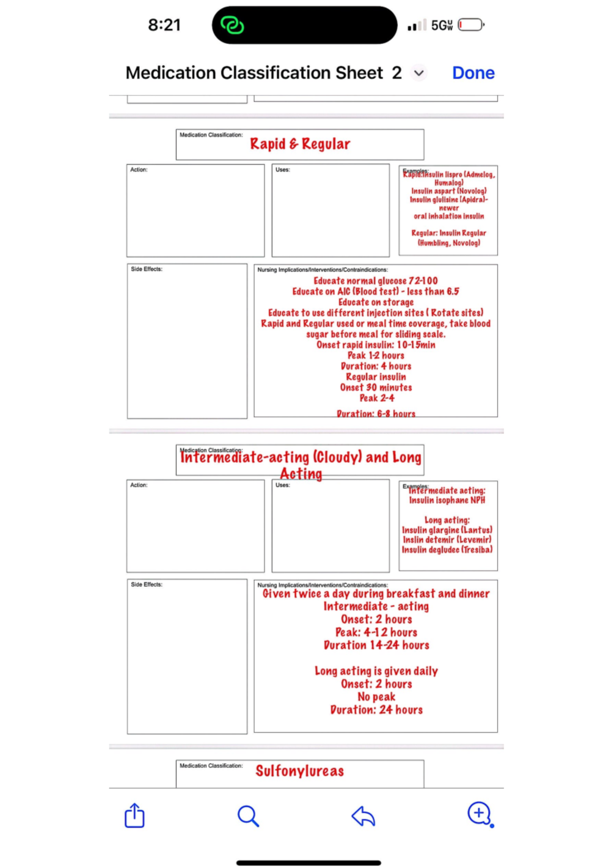 Part of Week 8 - Drug cards - 8:21 5GW O Medication Classification ...