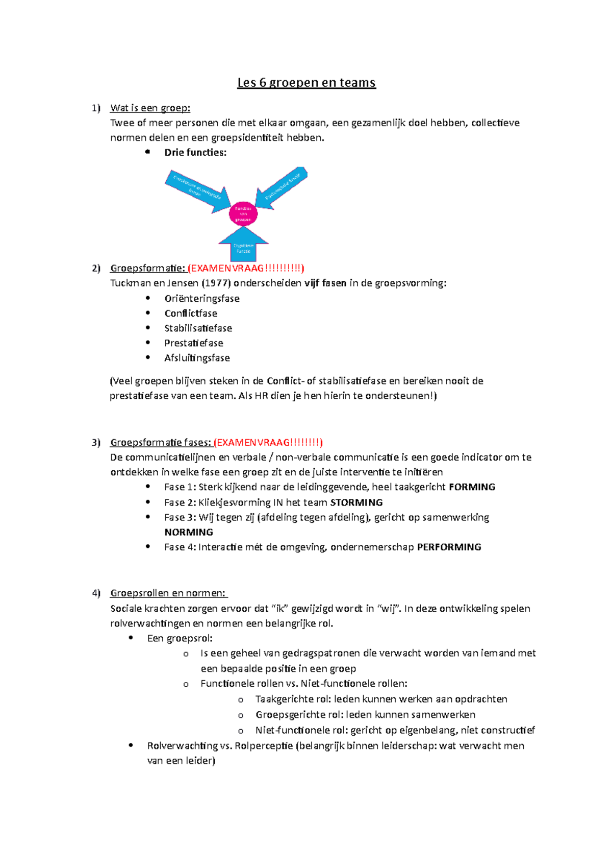 Les 6 groepen en teams - voc - Les 6 groepen en teams Wat is een groep ...