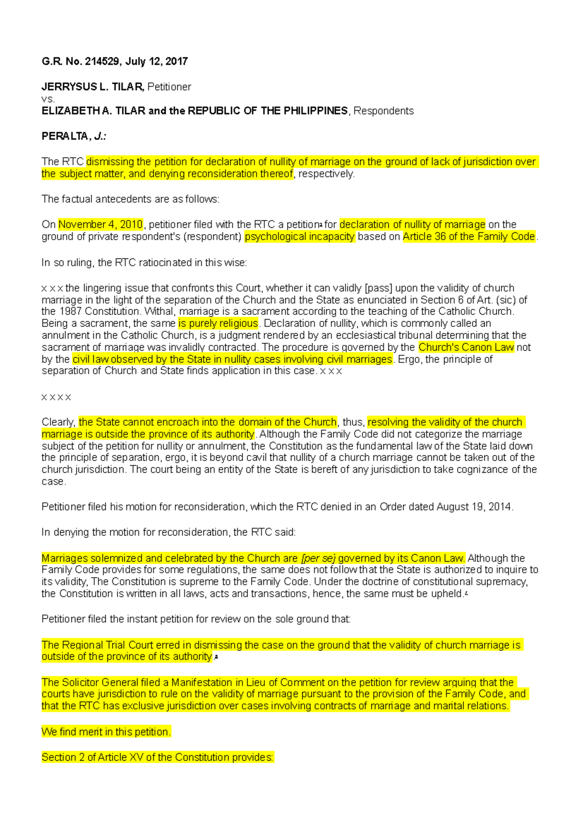 1. Tilar vs Tilar (GR No 214529, 12 July 2017 ) - G. No. 214529, July ...