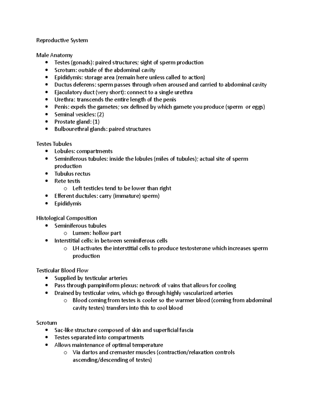 Reproductive System Anatomy Lecture - BIOL 222 - Clemson - Studocu