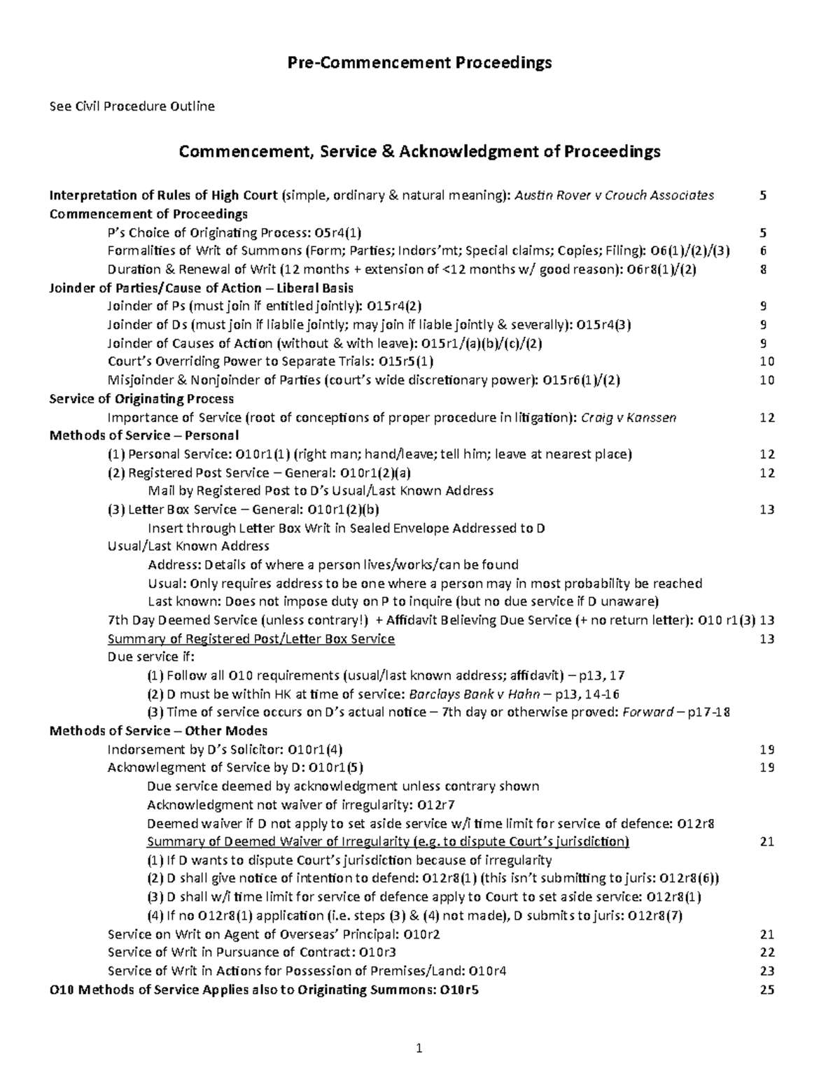 Civil Litigation - Pre-Commencement Proceedings See Civil Procedure ...