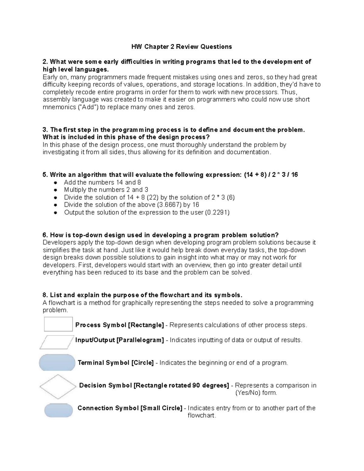 Comsc-6 HW Chapter 2 - HW Chapter 2 Review Questions 2. What were some ...