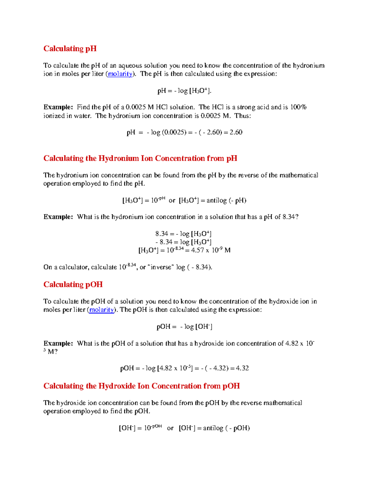 Calculating p H - asdfadsfadsf adf dsad ddd dd dd dd afsdf adsf asdfl ...