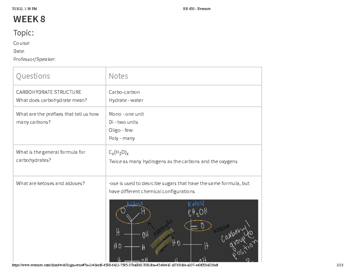 Week 8 BB 450 - Evernote - Lecture notes BB 450. Kate Shay - WEEK 8 ...