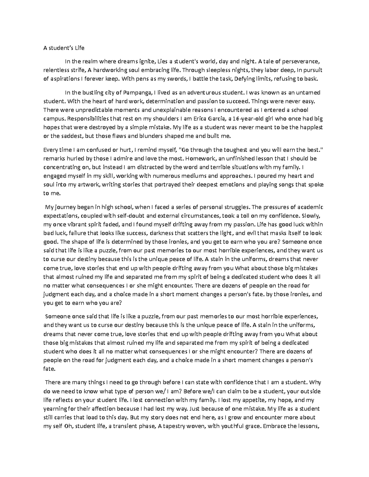 A student's life - reference - A student’s Life In the realm where ...