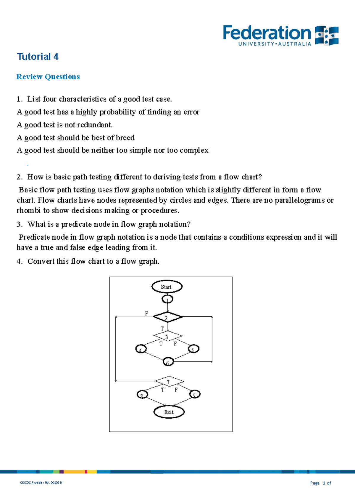 ITECH7409 Tutorials 04 - CRICOS Provider No. 00103D Page 1 of Tutorial ...
