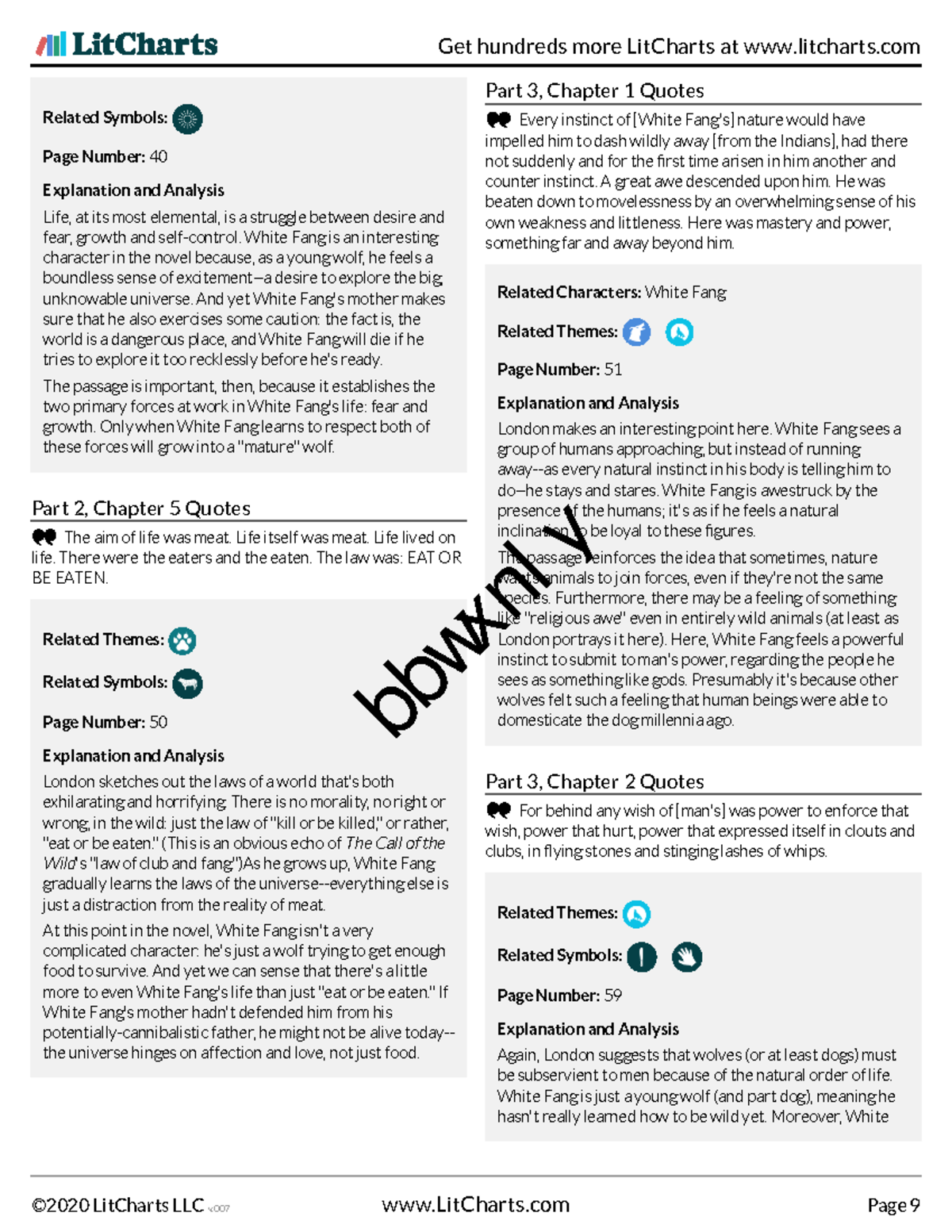 White-Fang-Lit Chart 9 - Related Symbols: Page Number: 40 Explanation ...