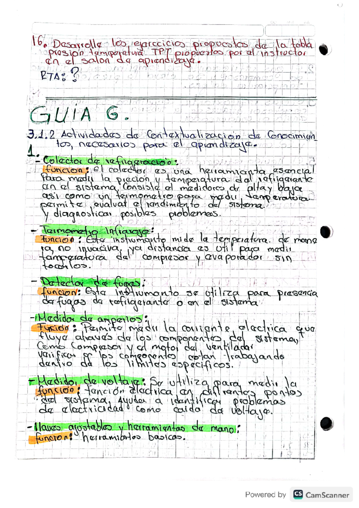 Guia #6 refigeracion y aire acondicionado - 16. Desarrolle los ...