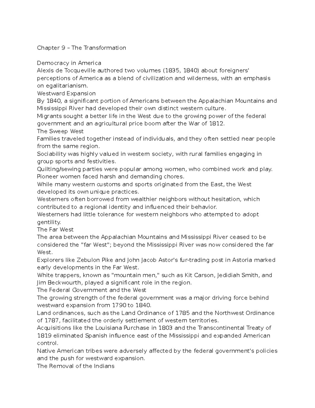 Chapter 9 – The Transformation - Chapter 9 – The Transformation ...