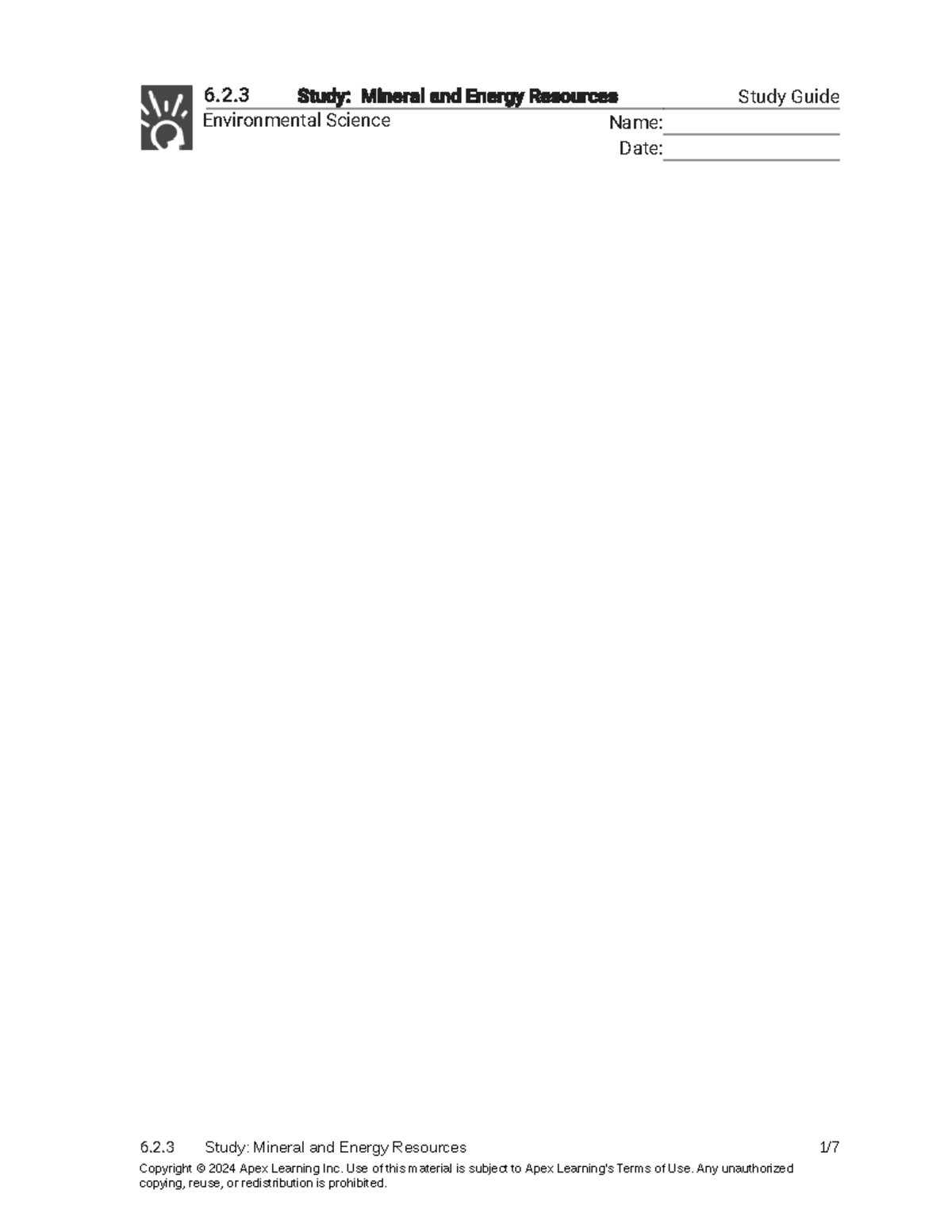 6.2.3 Study - Mineral and Energy Resources (Study guide) - Study ...